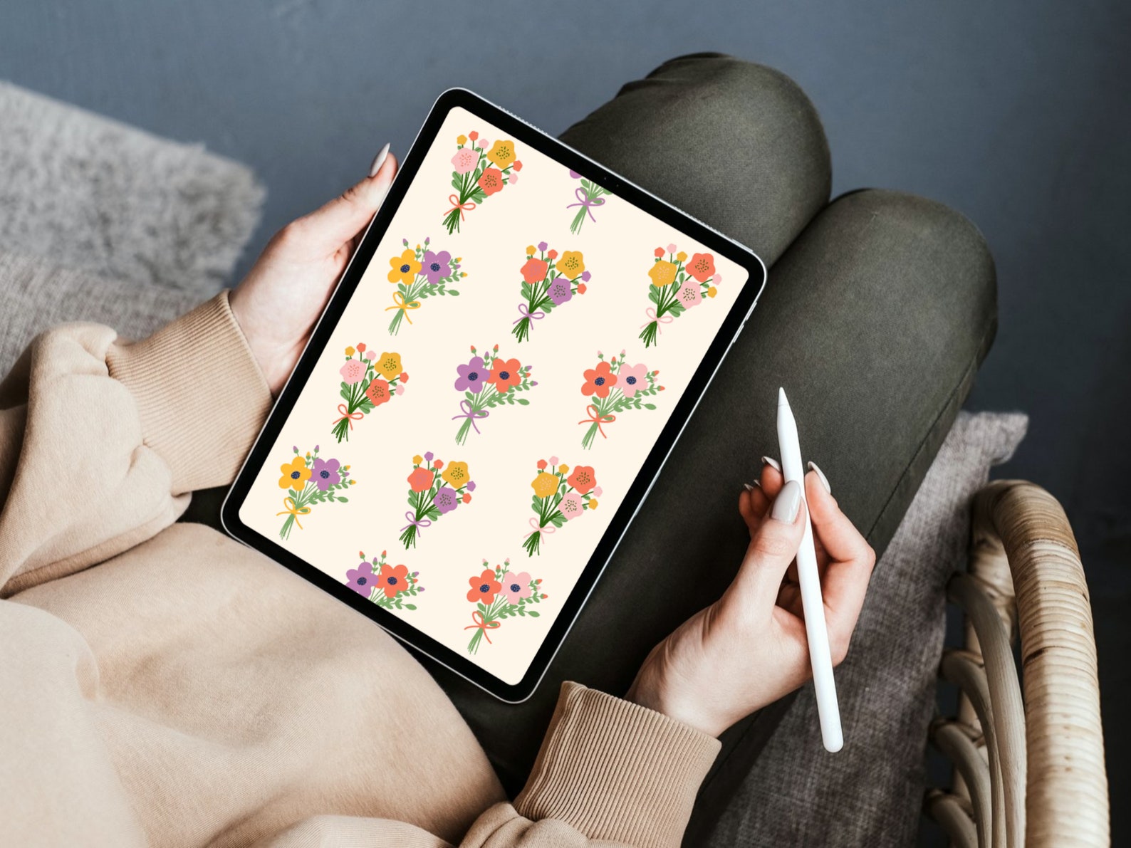 May Flowers Pattern DIGITAL ART Seamless Pattern, Pattern Tiles Digital ...