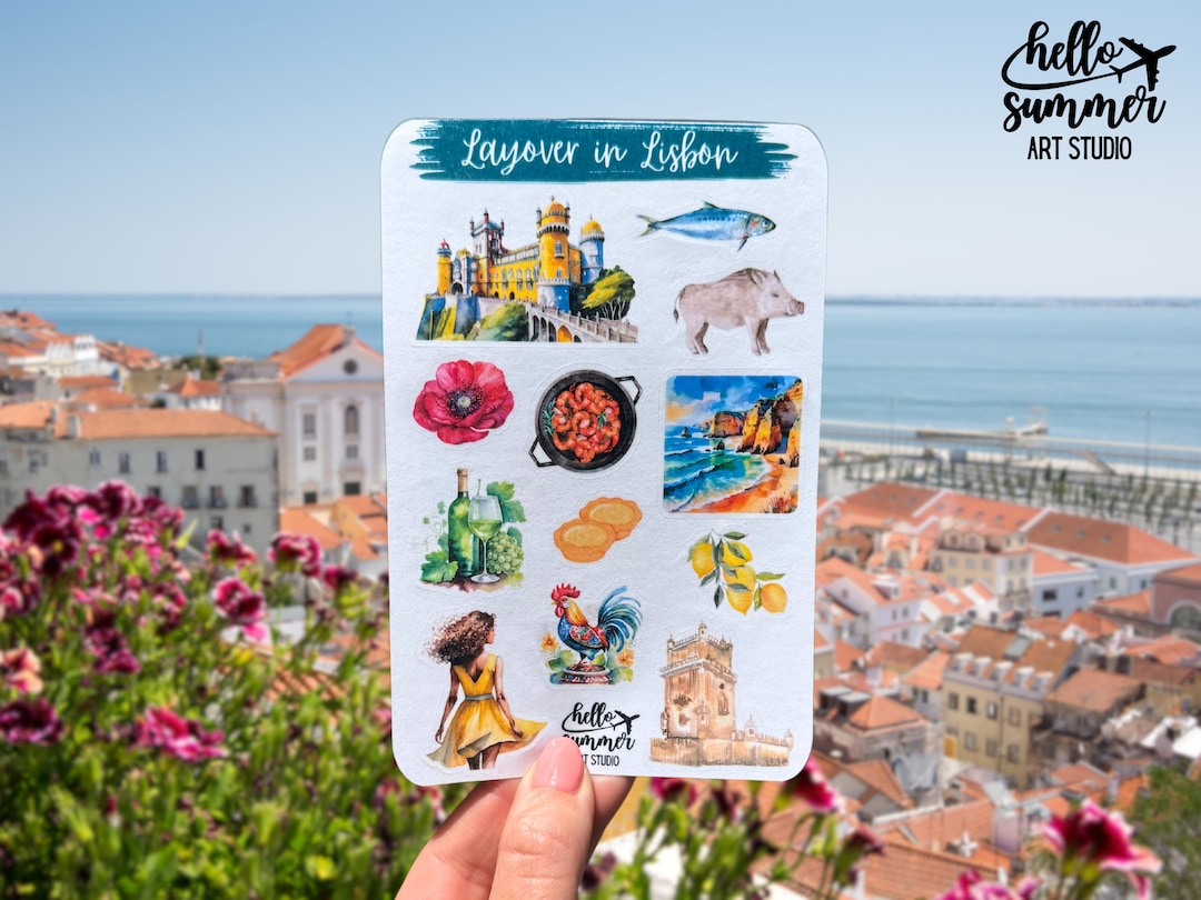 Layover in Lisbon Sticker Sheet Portugal Planner Stickers, Scrap Book ...