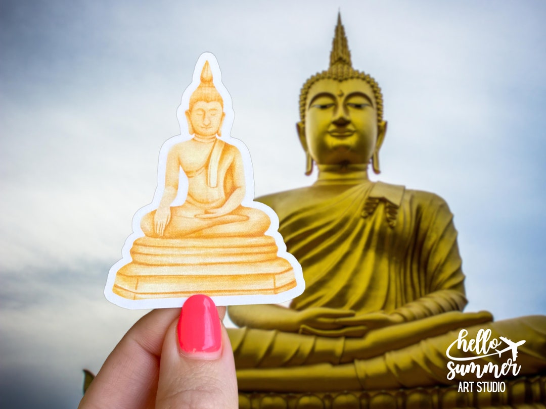 Wat Muang Golden Buddha Sticker - Thailand Sticker, Buddhist Sticker ...