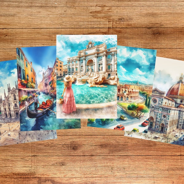 Watercolor Postcards of Italy - Etsy