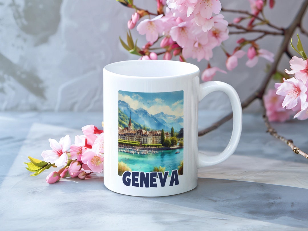 Lake Geneva Coffee Mug Geneva Gift, Geneva Teacup, Geneva Watercolor ...