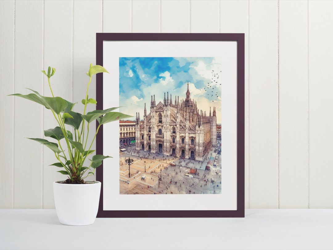 Milan Cathedral Watercolor Art Print - Italy, Travel Art, Art Prints ...