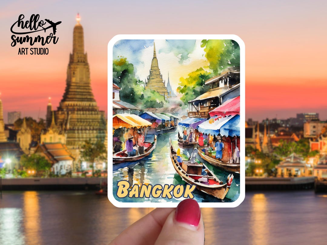 Bangkok Floating Markets Sticker - Thailand Sticker, Bangkok Sticker ...