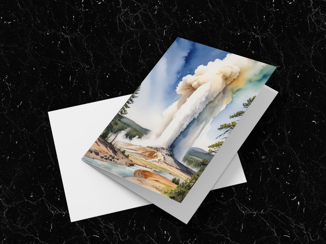 Yellowstone National Park Watercolor Greeting Cards, 5 X 7 Greeting ...