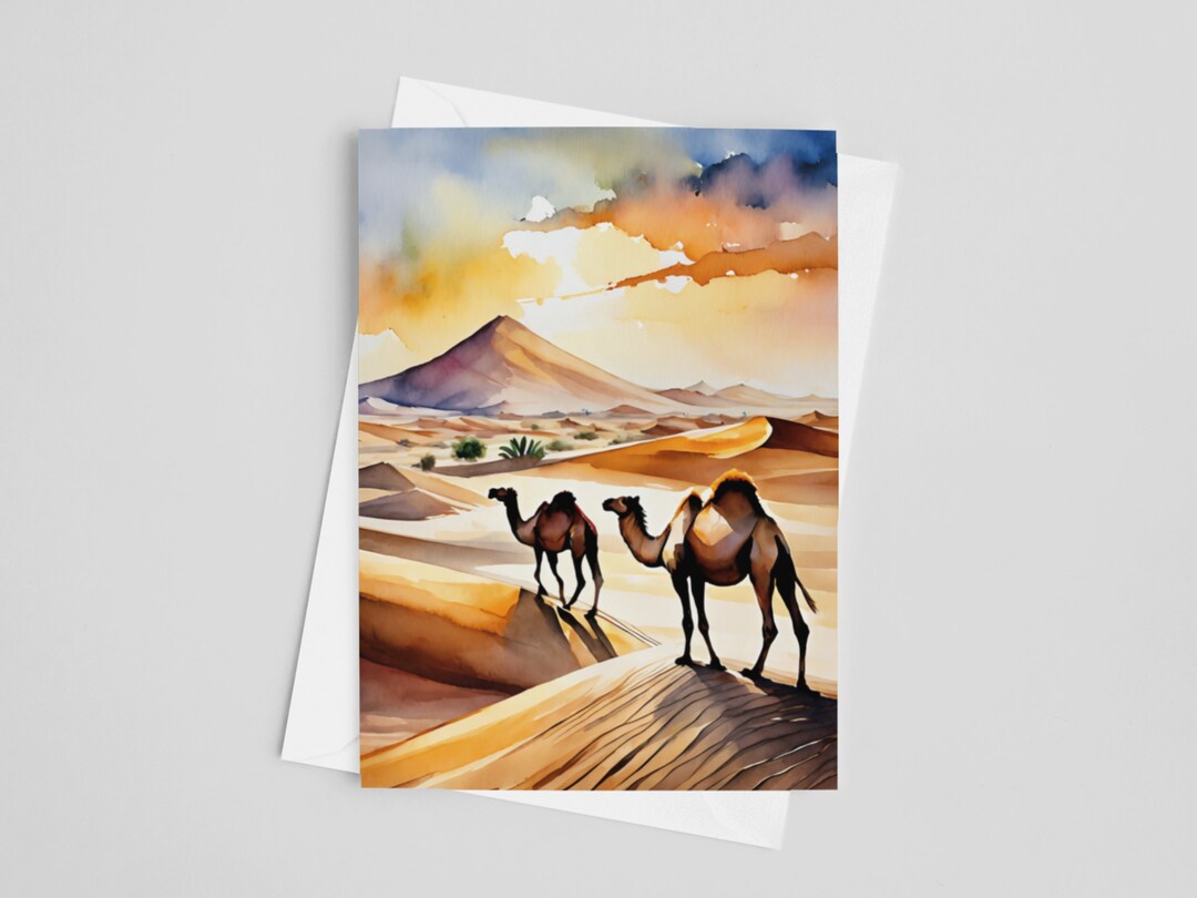 Sahara Desert Watercolor Greeting Cards, 5 X 7 Greeting Card Set ...