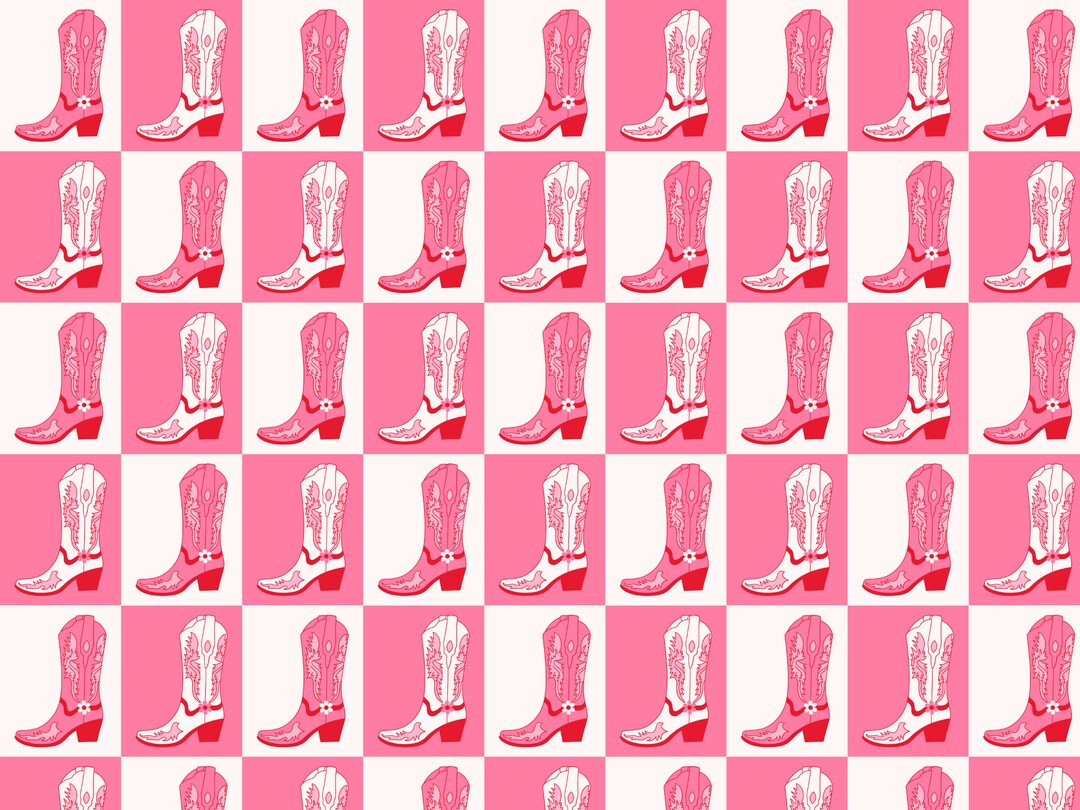 Cowgirl Boot Pattern (DIGITAL ART) Western Seamless Pattern, Pattern ...