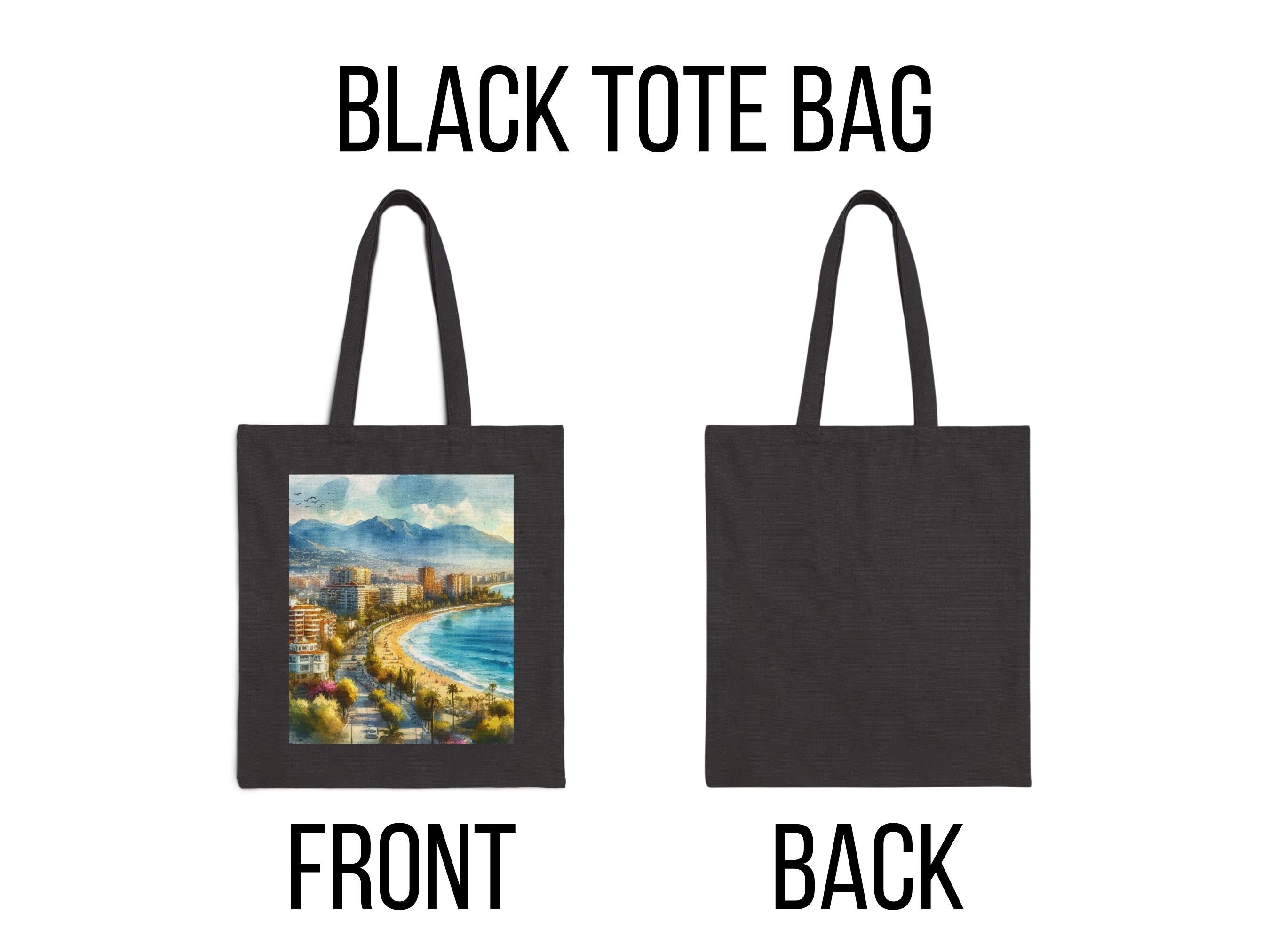 Marbella Canvas Tote - Library Bag, Reusable Grocery Bag, Cotton Tote ...