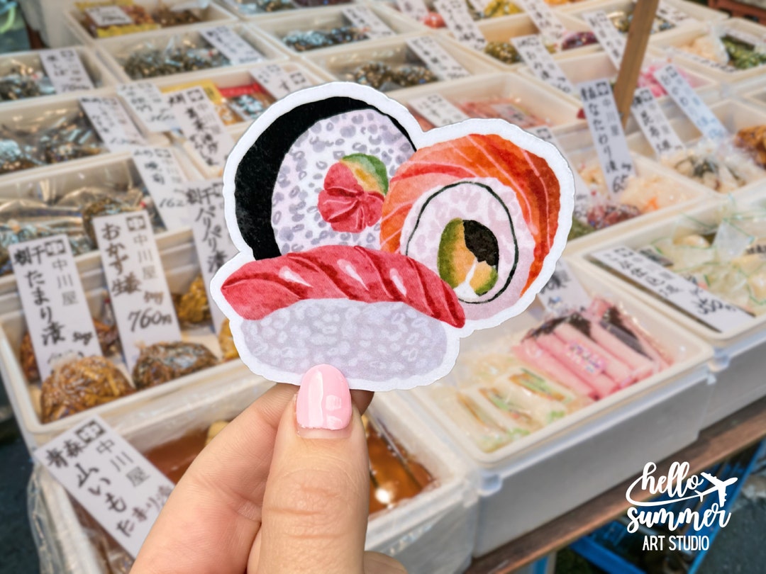 Sushi Sticker Sushi Roll, Sticker, Kawaii, Japan, Tokyo, Kyoto ...