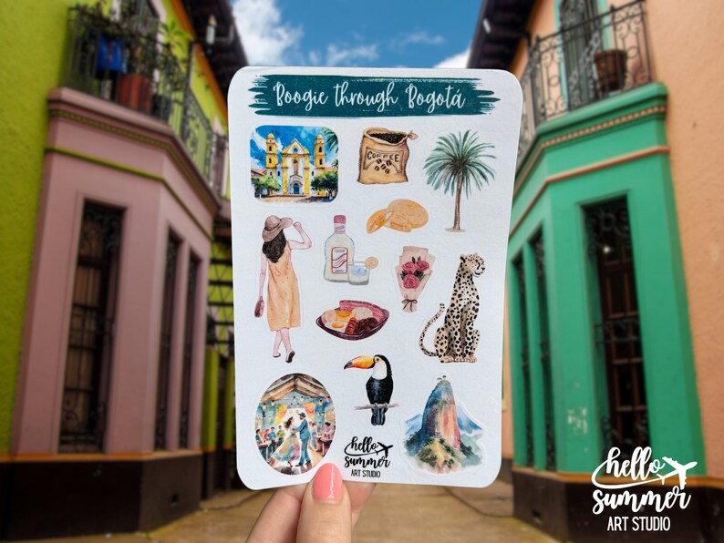 Boogie Through Bogotá Sticker Sheet Planner Stickers, Scrapbook Sticker ...
