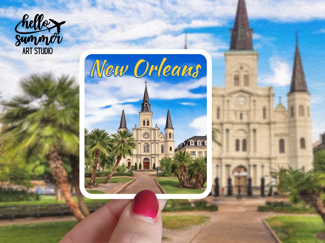 New Orleans Sticker - St. Louis Cathedral, Louisiana, Cafe Du Monde ...