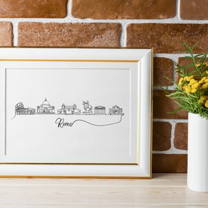 Rome Skyline Svg, Png, Jpeg City Skyline, Wall Art, Printable Wall Art ...