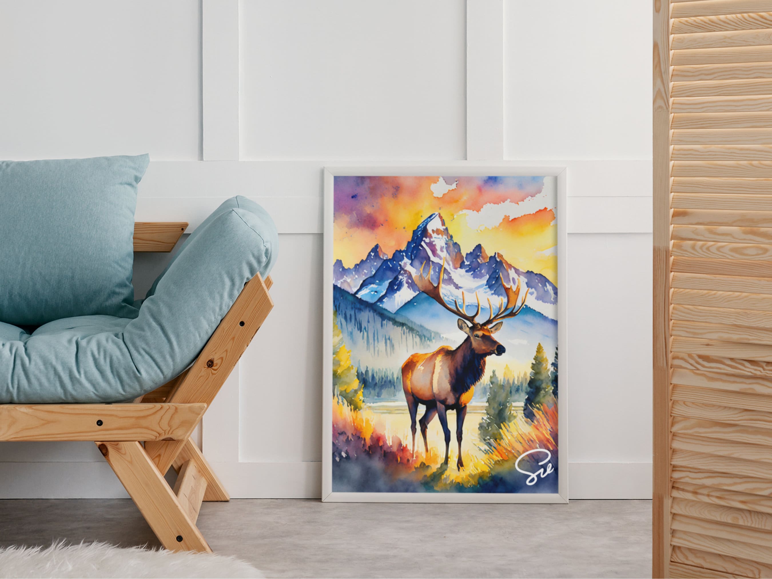 Grand Teton Watercolor Painting DIGITAL ART National Park, Wyoming ...