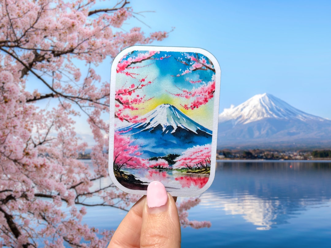 Mount Fuji Sticker - Japan, Japanese, Travel Sticker, Journal Sticker ...