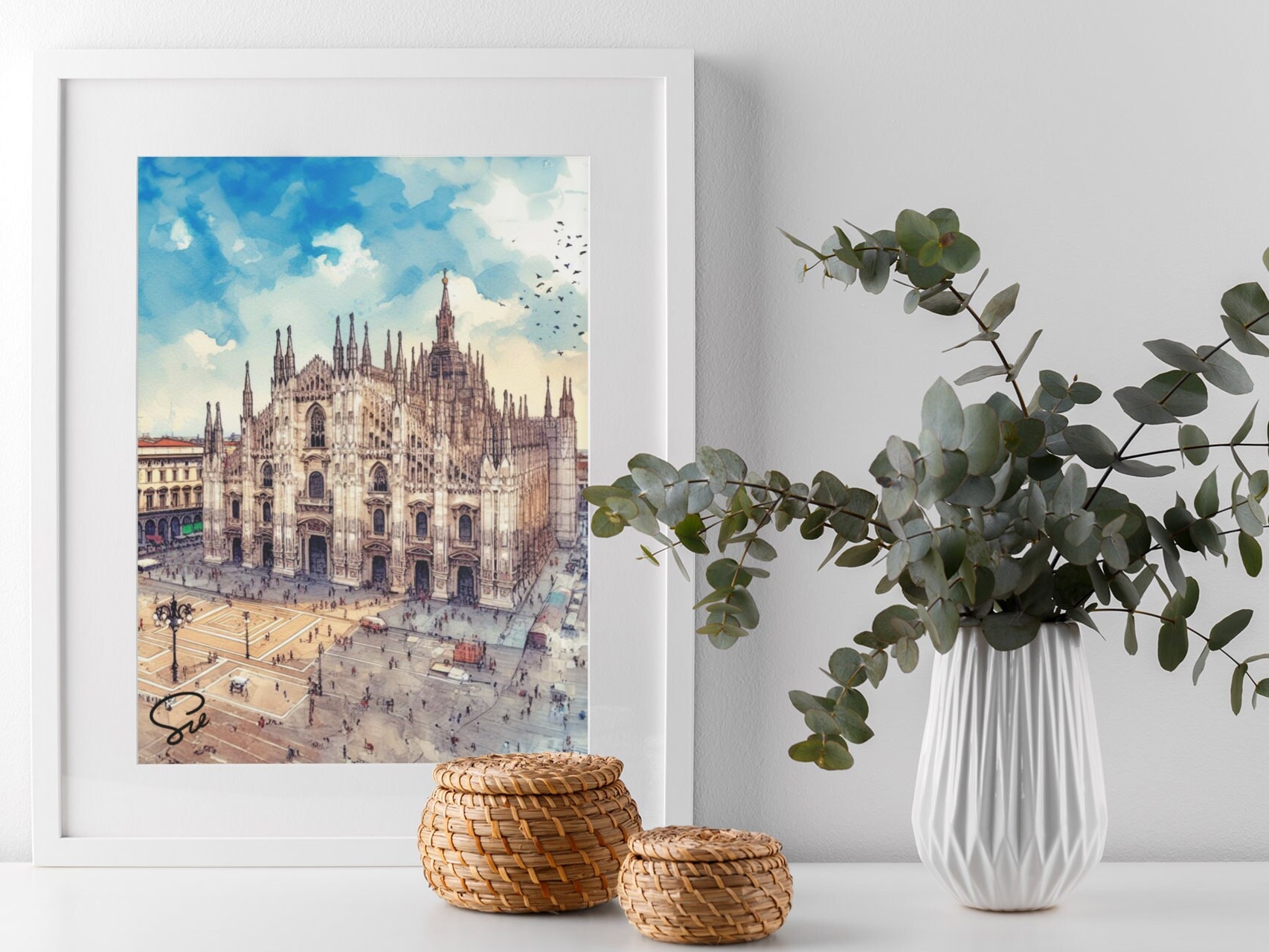 Milan Cathedral Watercolor Painting DIGITAL ART Italy, Travel Art, Art ...