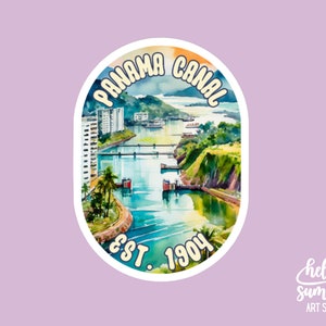 Panama Canal Sticker - Panama Sticker, Panama City Sticker, Watercolor ...