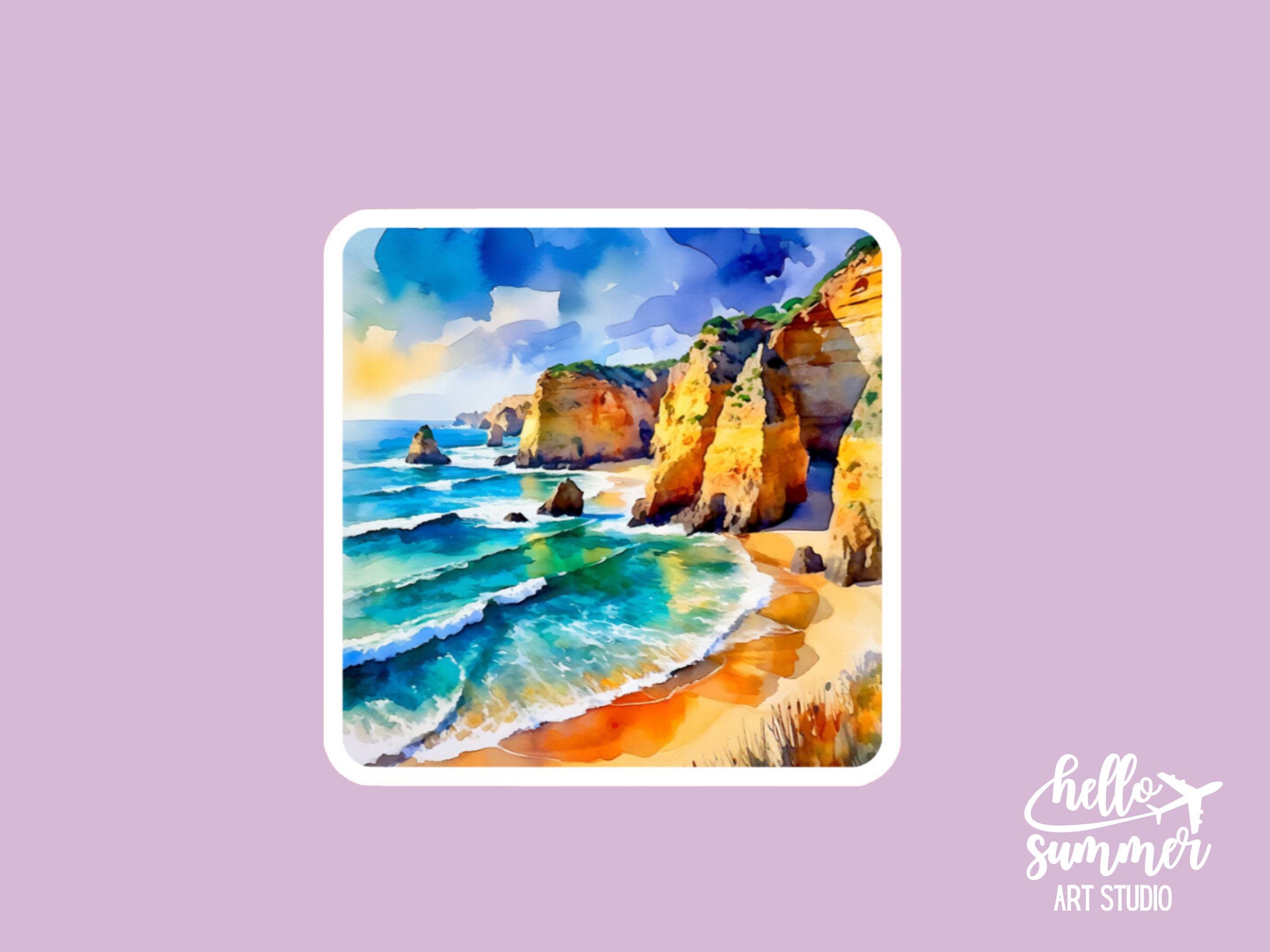 Algarve Beaches Sticker Portugal Sticker, Beach Sticker, Travel Sticker ...