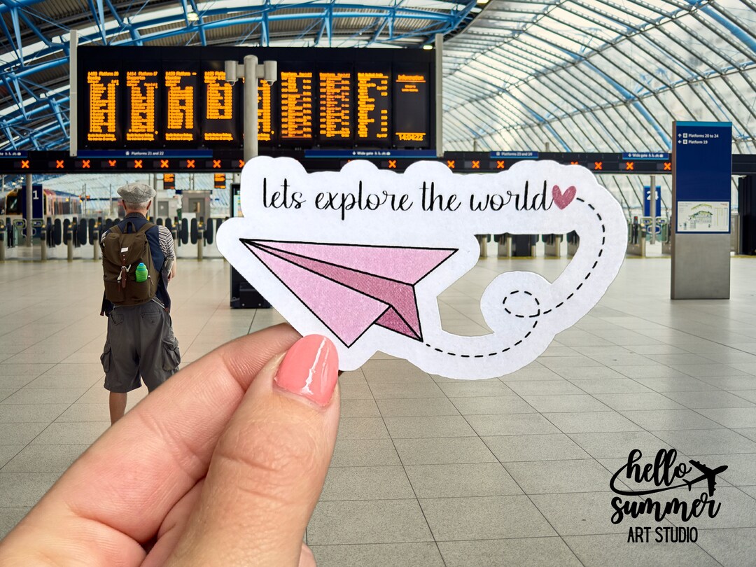 Lets Explore the World Sticker - Travel Sticker, Travel Art, Backpacker ...