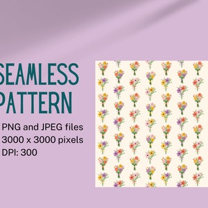 May Flowers Pattern DIGITAL ART Seamless Pattern, Pattern Tiles Digital ...