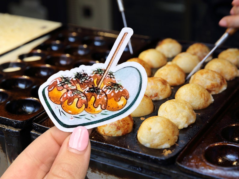 Takoyaki Sticker Japan, Food Sticker, Japanese, Planner Sticker, Water ...
