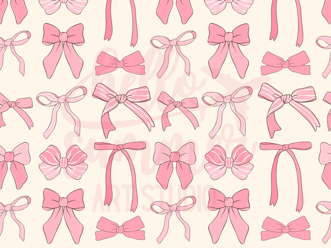 Ribbon Bow Pattern DIGITAL ART France, Seamless Pattern, Pattern Tiles ...
