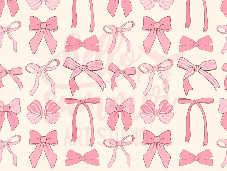 Ribbon Bow Pattern DIGITAL ART France, Seamless Pattern, Pattern Tiles ...