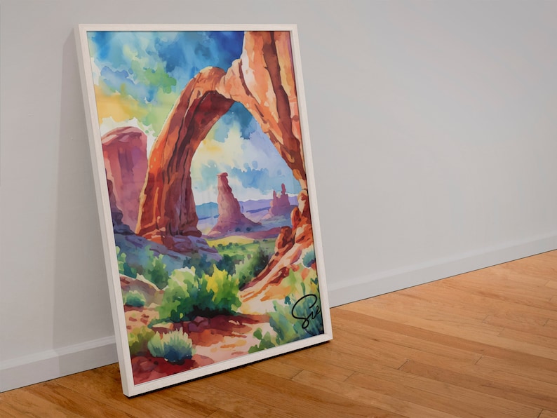 Arches National Park Watercolor Painting DIGITAL ART National Park ...