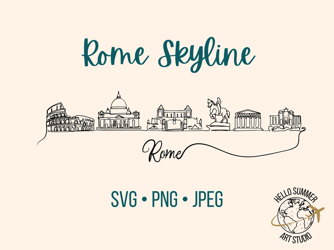Rome Skyline Svg, Png, Jpeg City Skyline, Wall Art, Printable Wall Art ...
