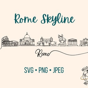 Rome Skyline Svg, Png, Jpeg City Skyline, Wall Art, Printable Wall Art ...