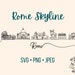 Rome Skyline Svg, Png, Jpeg City Skyline, Wall Art, Printable Wall Art ...