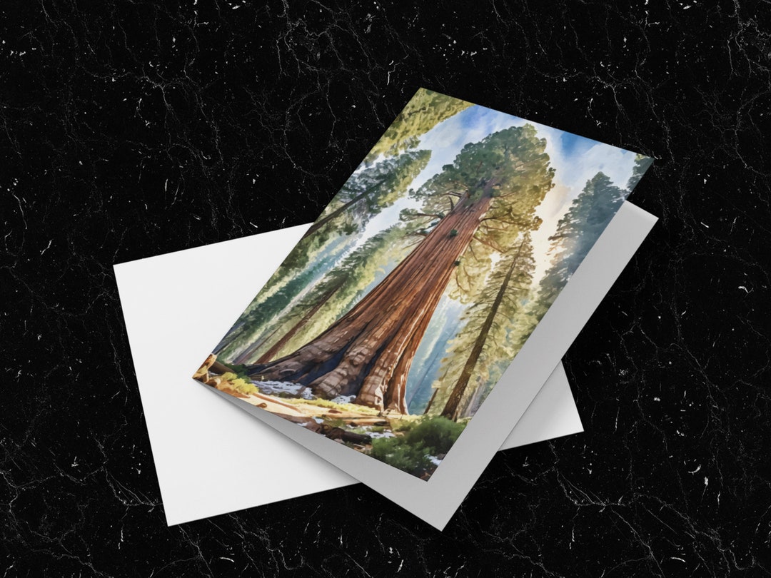 Sequoia National Park Watercolor Greeting Cards, 5 X 7 Greeting Card ...