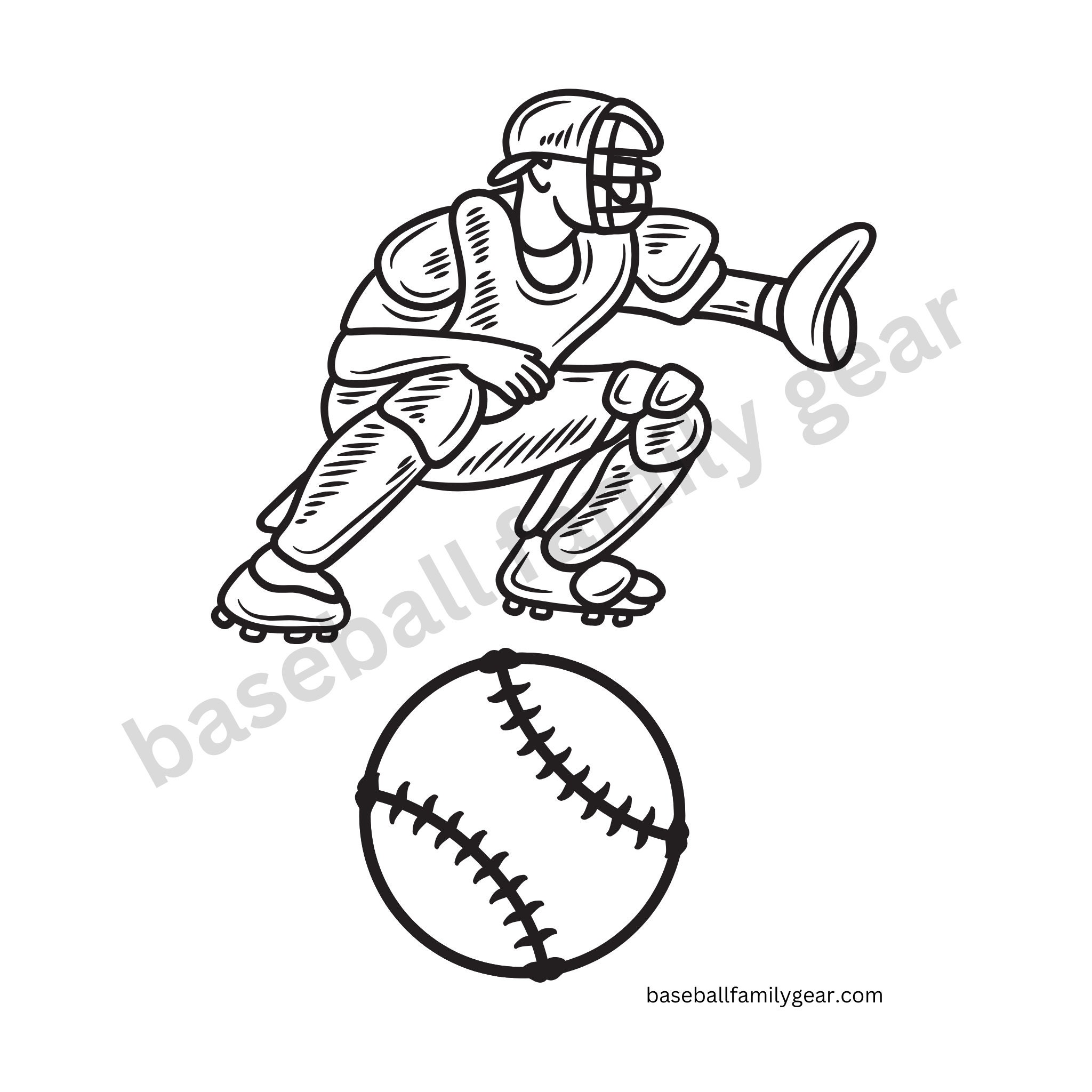 Baseball Printable Coloring Pages 20 Page Instant Digital Download ...