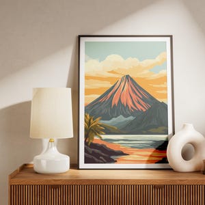 Mayon Volcano Philippines Poster Stunning Landscape Print Travel Poster ...