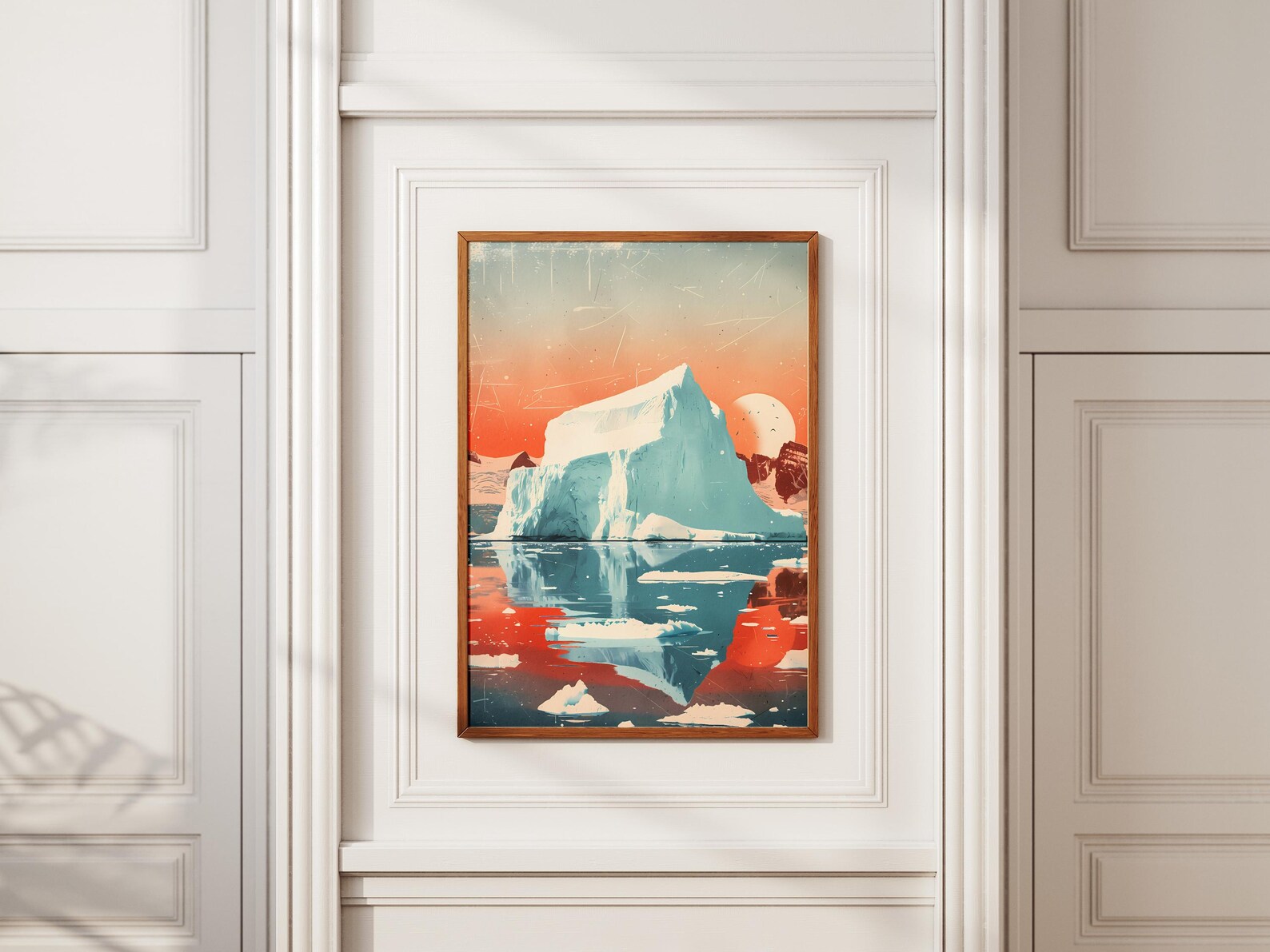 Minimalist Iceberg Poster Abstract Landscape Art Print Mid Century ...
