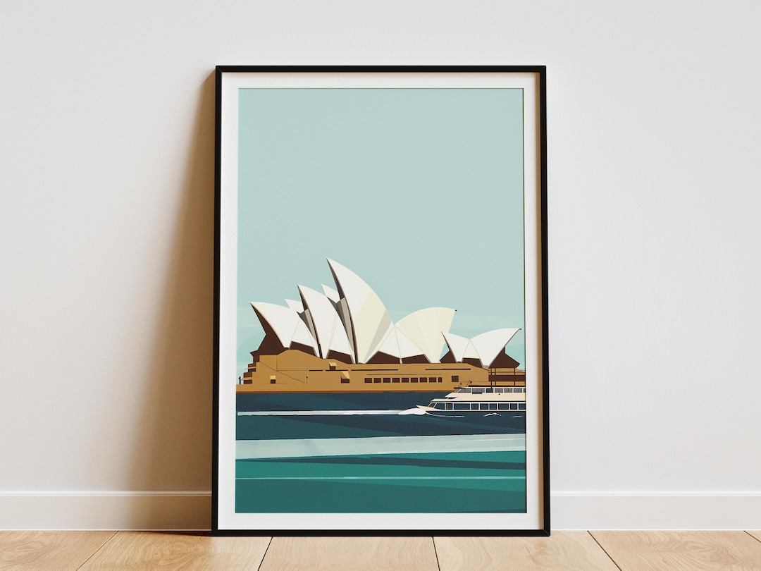 Sydney Opera House Minimalist Print Australia Landmark Illustration ...