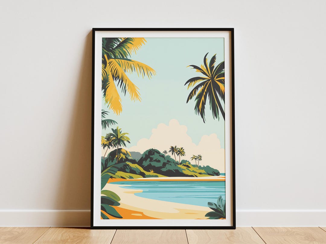 Aitutaki Island Cook Islands Poster Print Tropical Beach Vacation Home ...