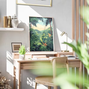 Lush Tropical Rainforest Poster Print Exotic Palm Trees and Jungle ...