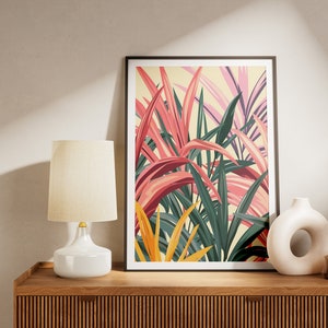 Tropical Leaf Poster Print Boho Wall Art Abstract Botanical ...