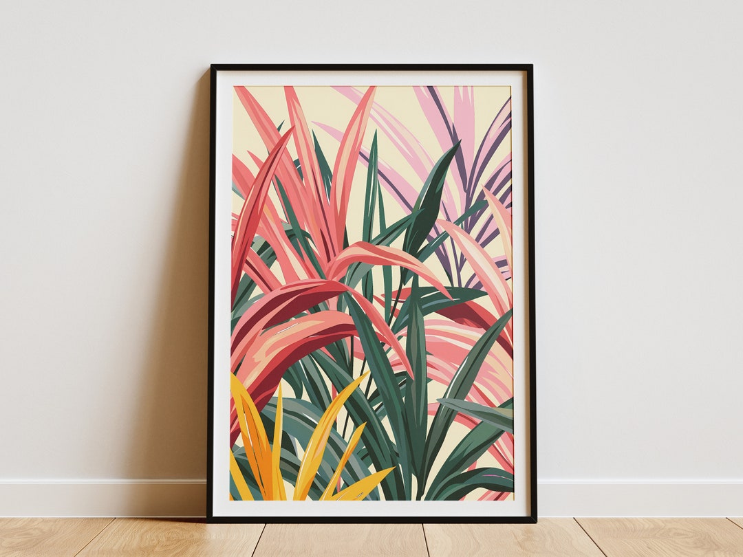 Tropical Leaf Poster Print Boho Wall Art Abstract Botanical ...