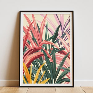 Tropical Leaf Poster Print Boho Wall Art Abstract Botanical ...