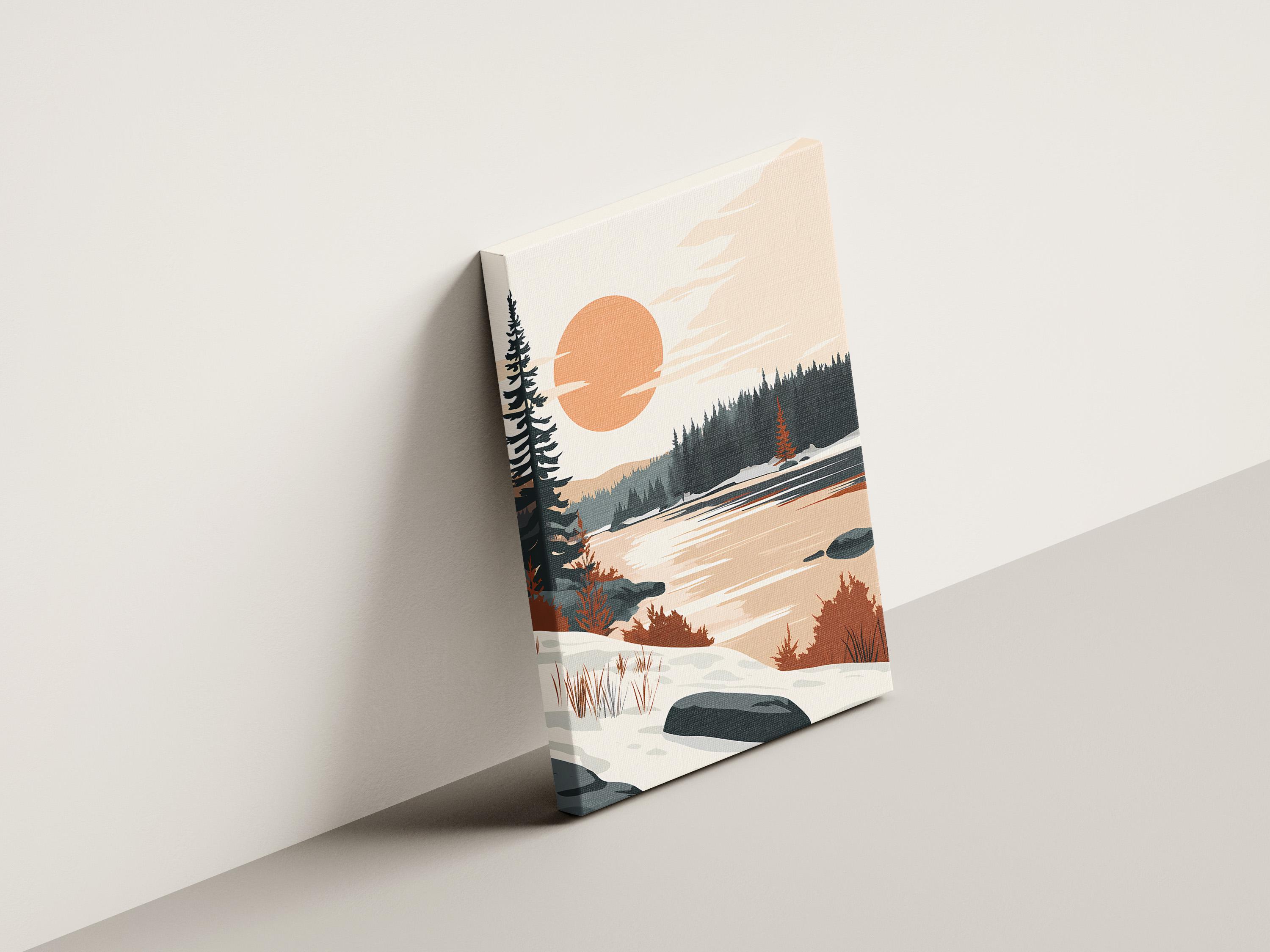Wood Buffalo National Park Canada Poster Flat Illustration Print ...