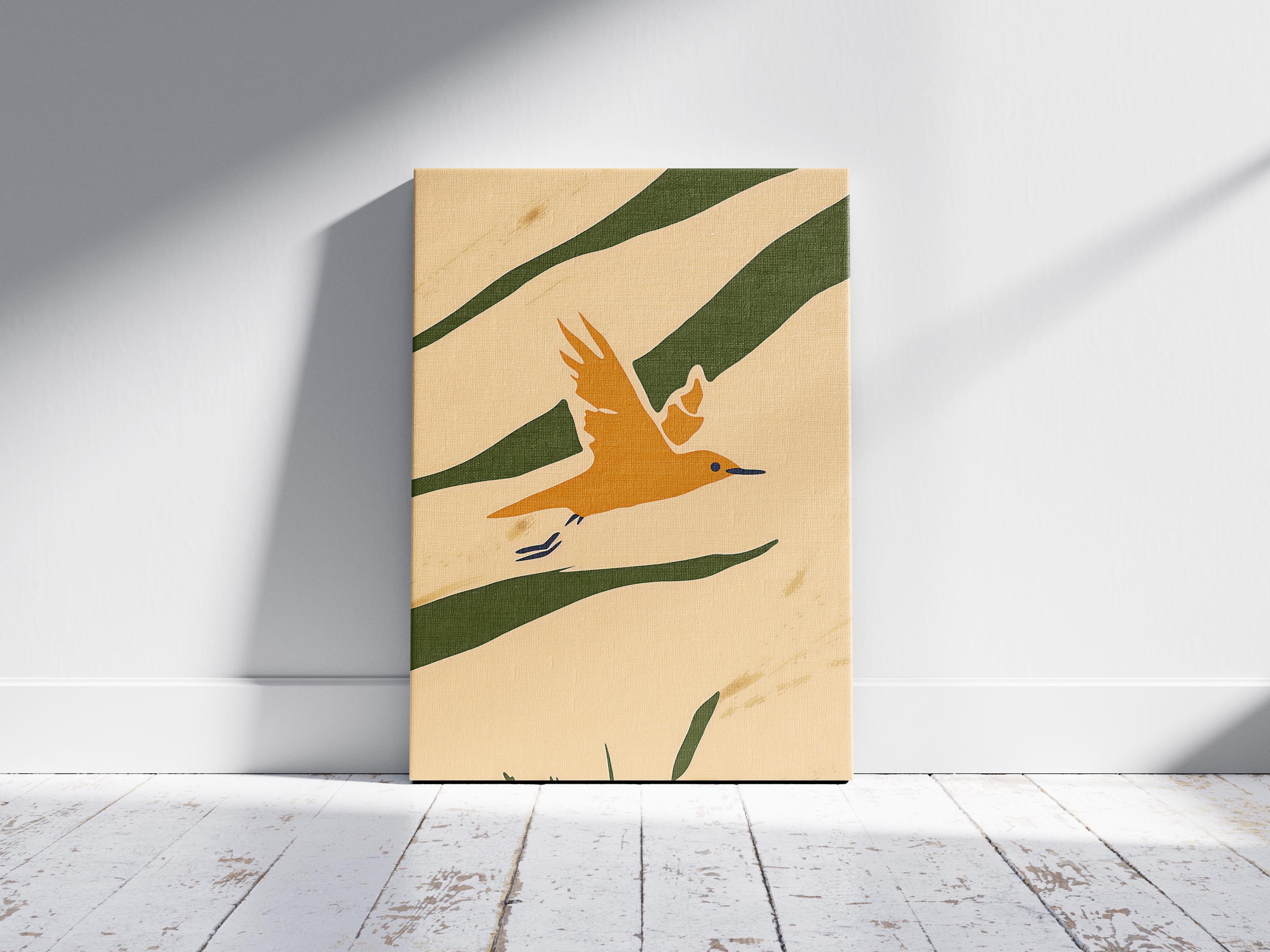 Minimalist Bird Poster Abstract Nature Art Print Midcentury Modern Wall ...
