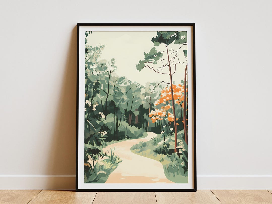 Forest Path Poster Nature Wall Art Abstract Landscape Print Modern ...