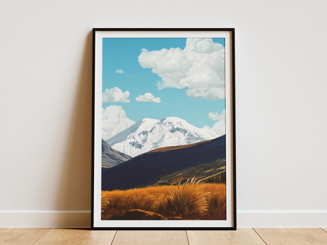 Ecuador Chimborazo Mountain Poster Print Andes Mountain Range Art ...