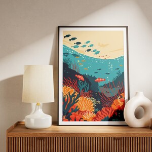 Great Barrier Reef Poster Ocean Art Print Coral Reef Wall Art ...
