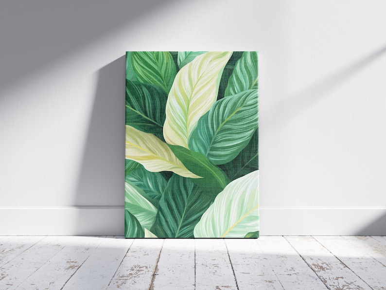 Calathea Leaf Art Print Tropical Wall Decor Botanical Poster Plant ...