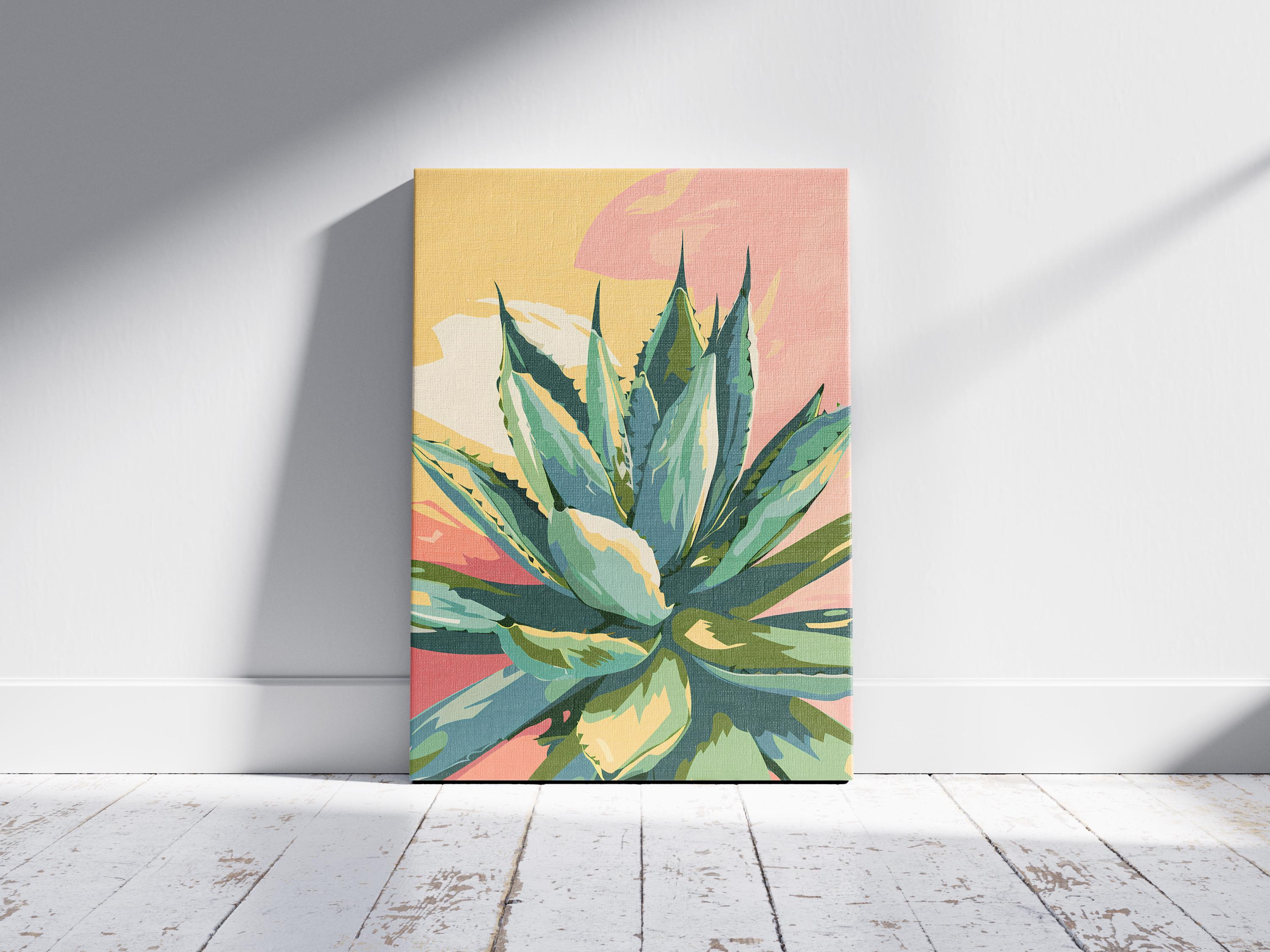 Agave Plant Illustration Minimalist Poster Botanical Art Print Modern ...