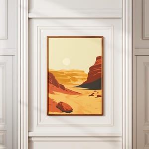 Negev Desert Israel Poster Minimalist Art Print Landscape Illustration ...