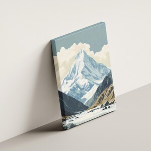 K2 Mountain Pakistan Flat Illustration Vintage Travel Poster Minimalist ...