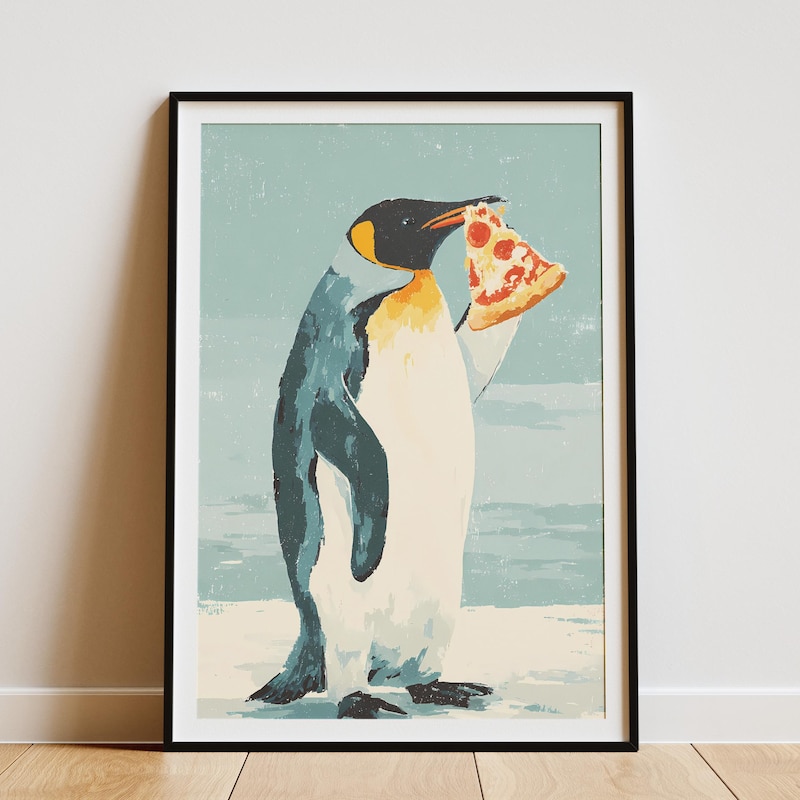 Penguin Abstract Wall Art - Etsy