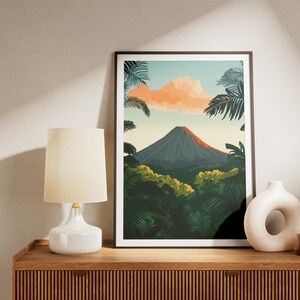 Costa Rica Arenal Volcano National Park Poster Print Tropical Landscape ...